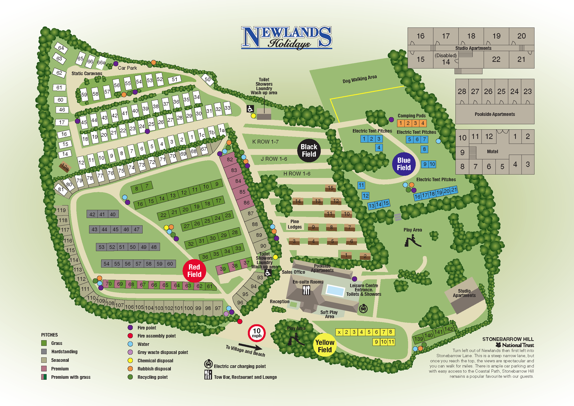 Newlands Holidays > Touring, Camping & Glamping > Map of Park